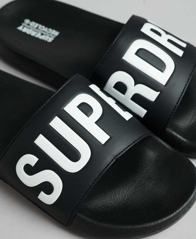 Code Core Pool Sliders - Black/Optic - Superdry - Accessories – Superdry Singapore