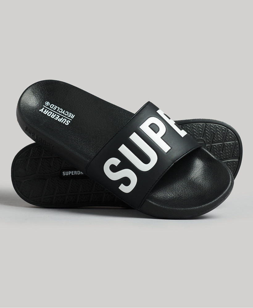 Code Core Pool Sliders - Black/Optic - Superdry - Accessories – Superdry Singapore
